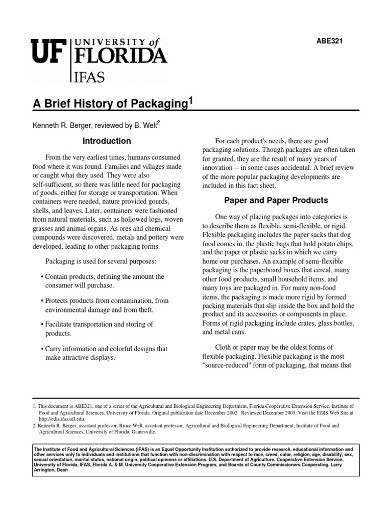 History of Packaging Innovations | PDF | Paperboard | Packaging And ...