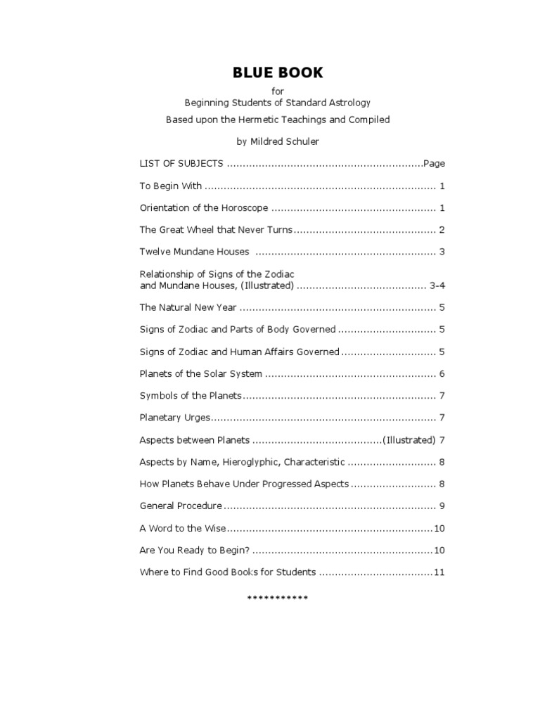Blue Book | PDF | Horoscope | Zodiac