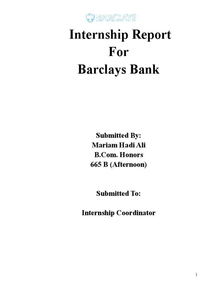 Internship Report On Barclays Pakistan | PDF | Barclays | Lehman Brothers