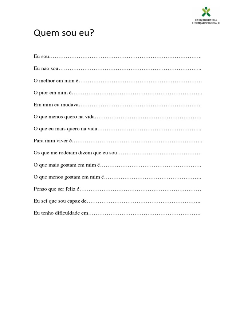 Quem Sou Eu Pdf Pdf