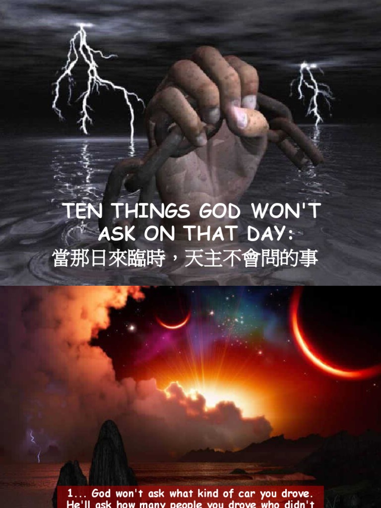 10 Things God Won't Ask | PDF