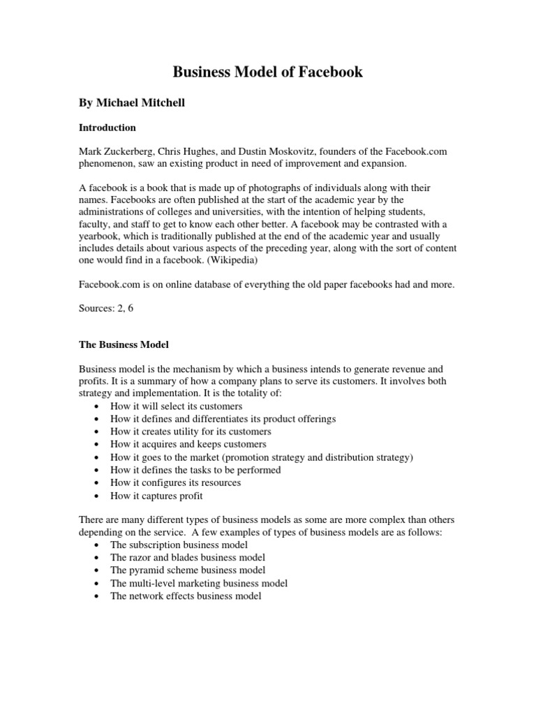 Facebook's Business Model Explained | PDF | Facebook | Business Model