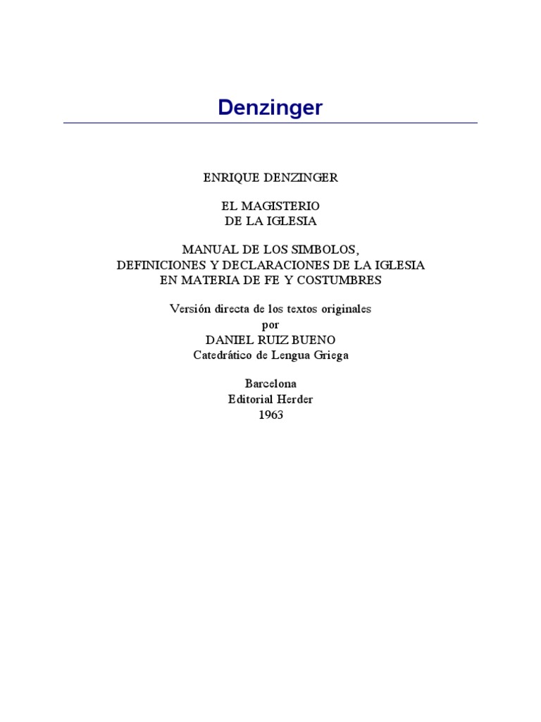 Denzinger | PDF | espíritu Santo | Trinidad