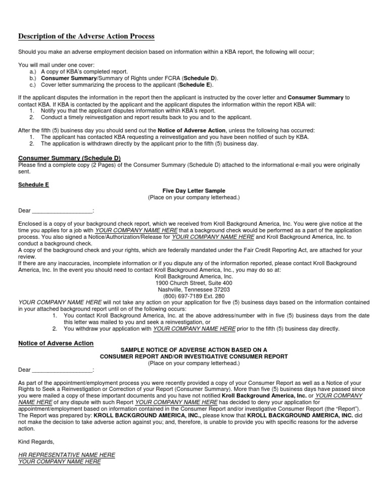 Adverse Action Process | PDF | Background Check | Common Law
