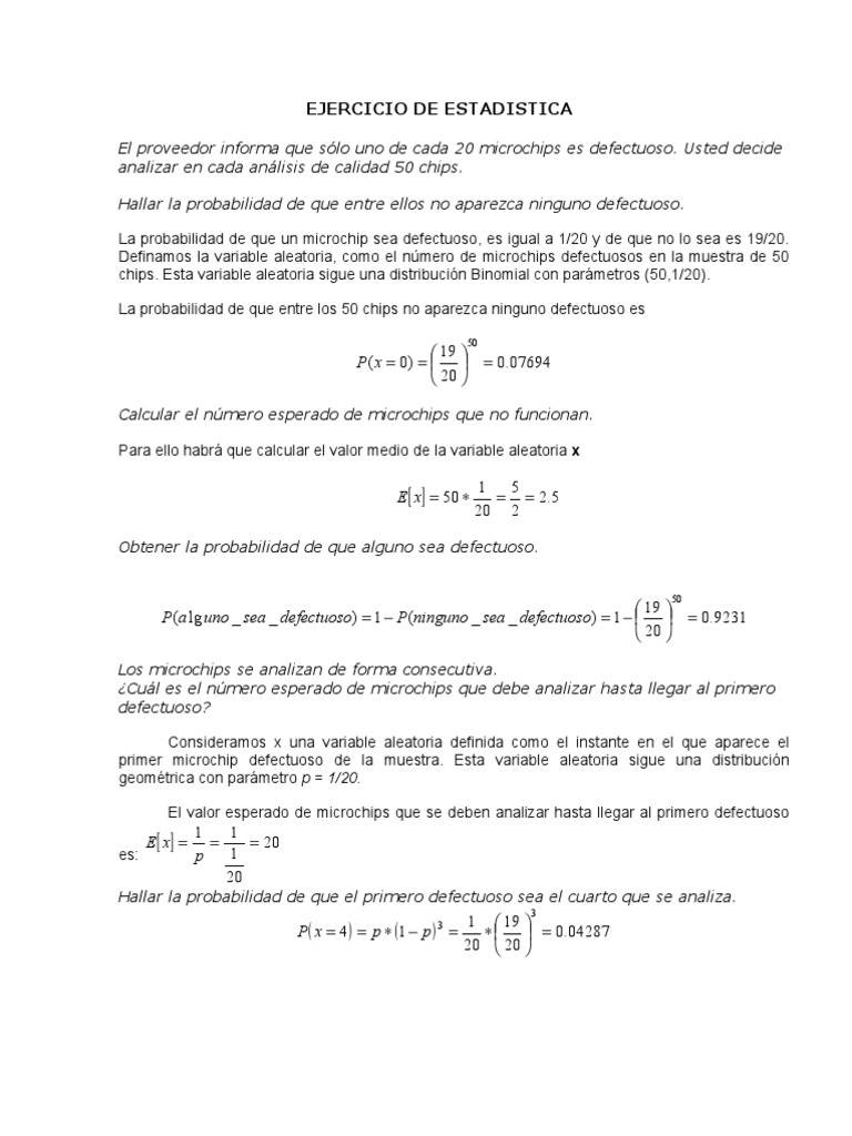 EJERCICIO Admon PRODUCCION | PDF | Variable aleatoria | Probabilidad