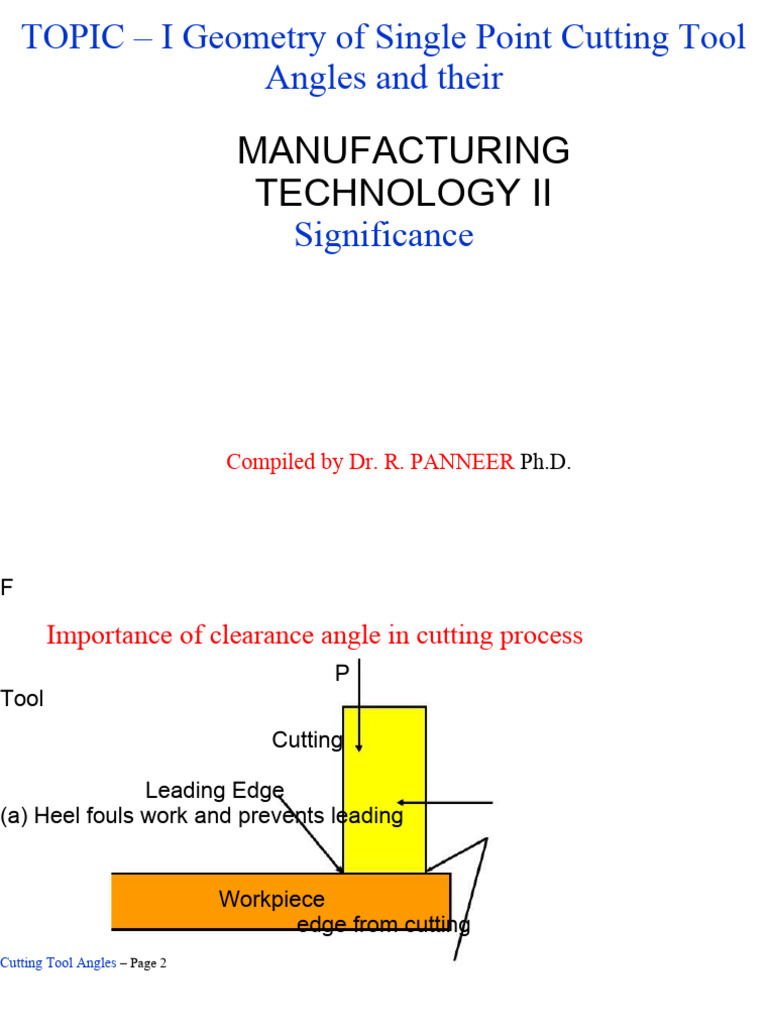 Unit I 1-Cutting Tool Angles and Their Significance | PDF | Equipment ...