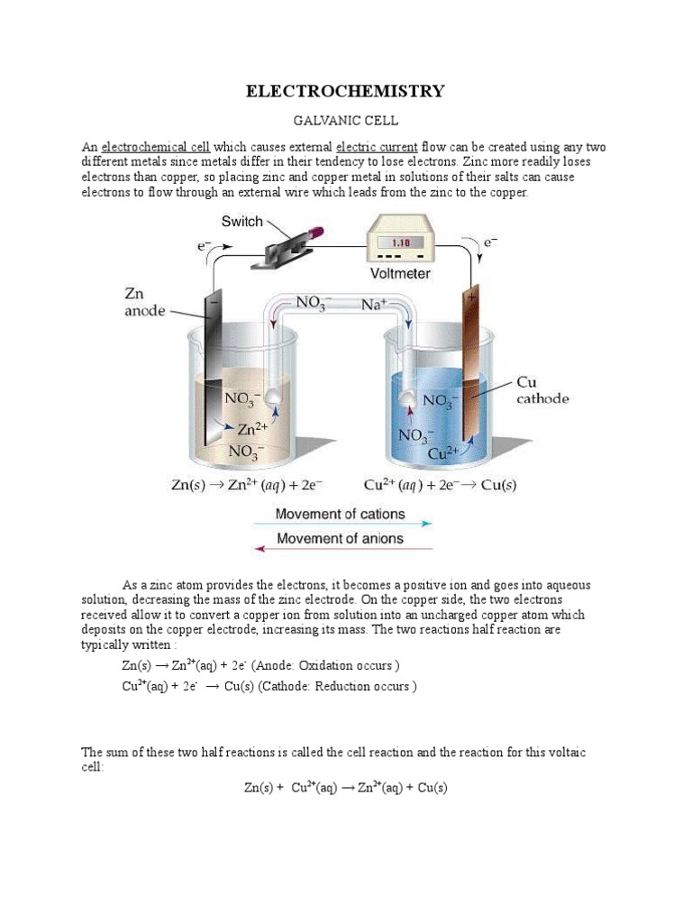 Understanding Galvanic Cells and Reactions | PDF | Redox | Electrochemistry