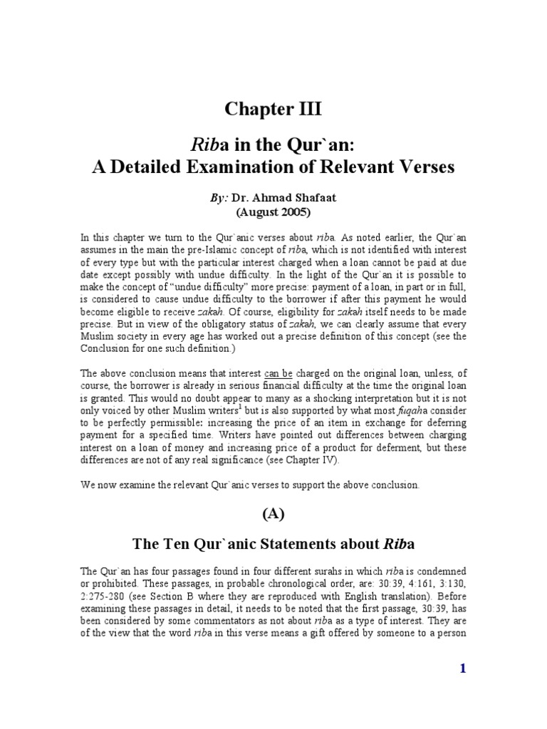 Riba III | PDF | Islamic Banking And Finance | Interest