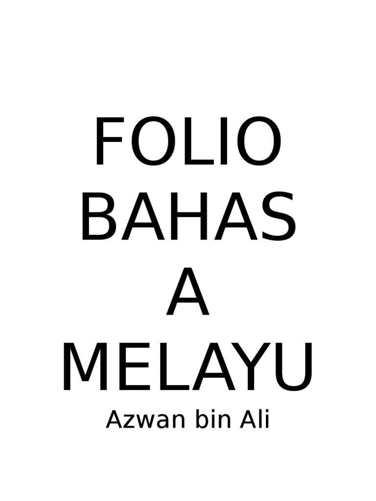 Folio Bahasa Melayu | PDF