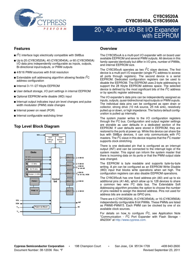 CY8 C95 X 0 A | PDF | Input/Output | Computer Architecture