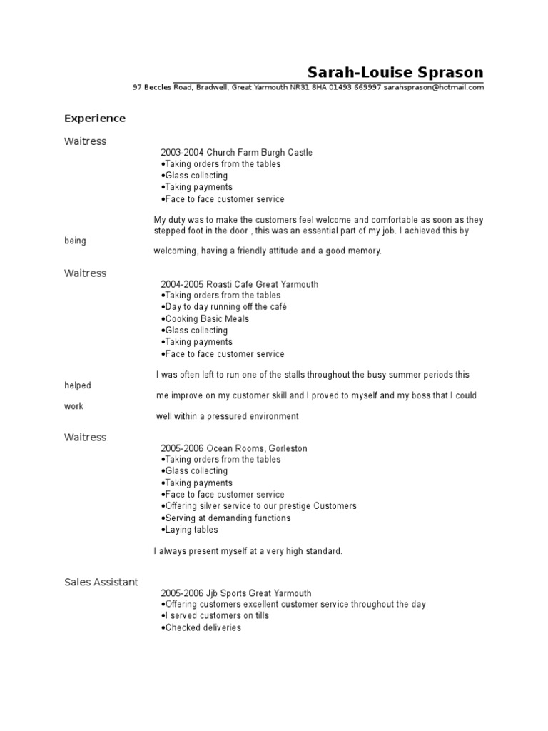 Sarahs New CV | PDF | Business