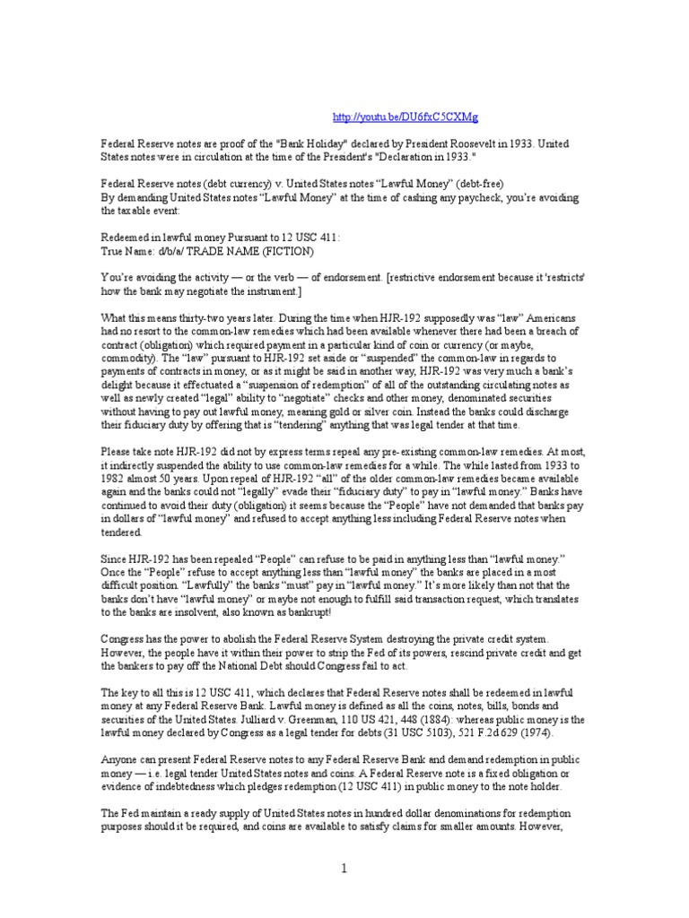 Federal Reserve Notes (Private Script) v. United States Notes (Public ...