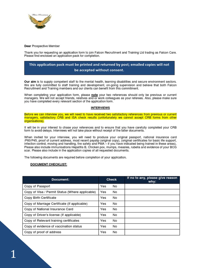 Care Support Worker Application Form | Download Free PDF | Medicine ...