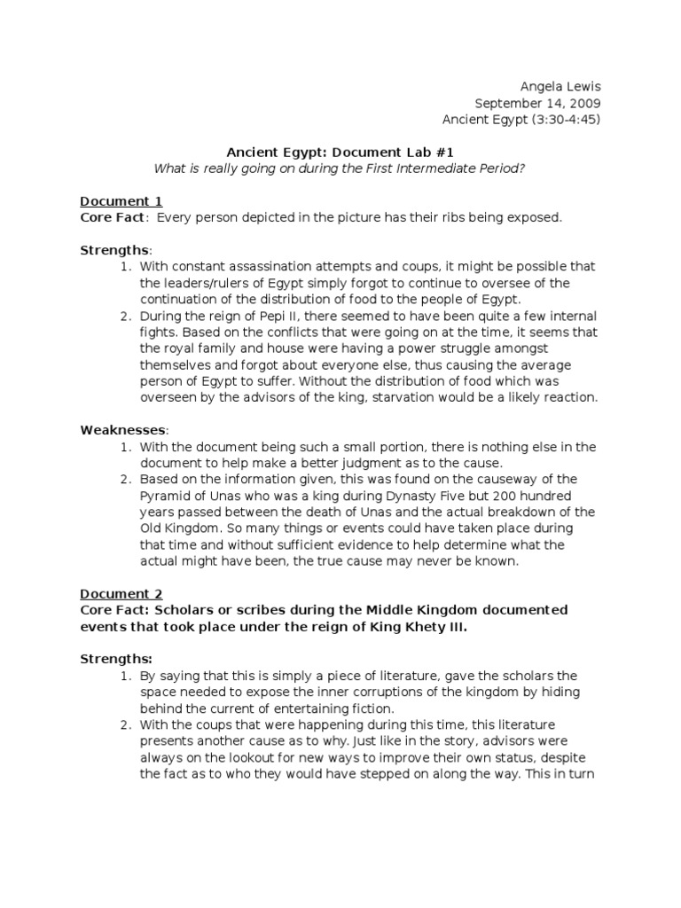 Ancient Egypt Doc Lab 1 | PDF | Ancient Egypt