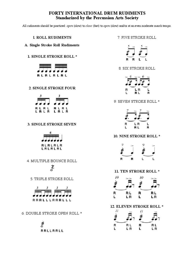 Drum Rudiments | PDF | Rhythm And Meter | Drumming