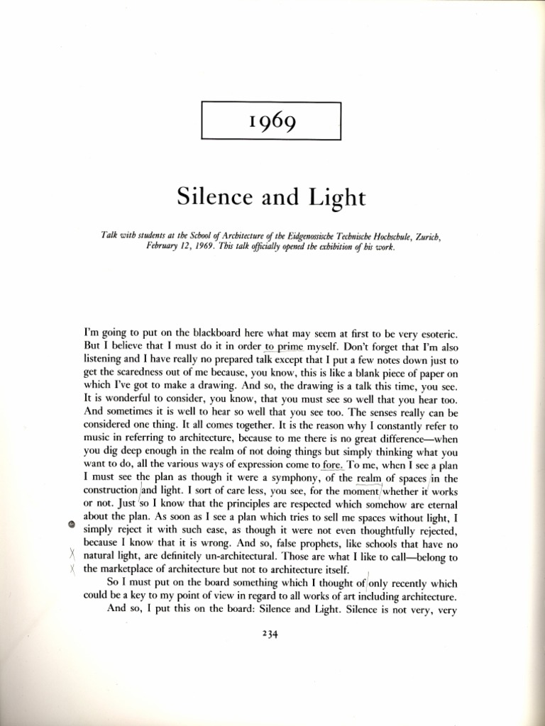 Louis Kahn Silence And Light