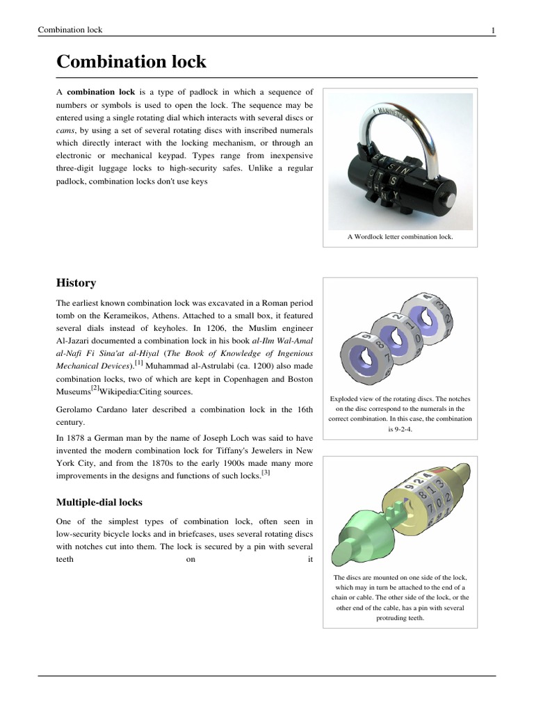 Combination Lock | PDF | Security Technology | Security Engineering