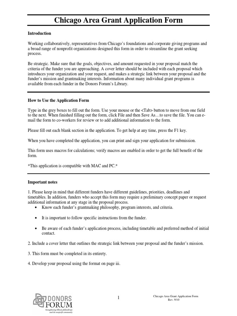 Chicago Grant Application Guide | PDF | Grant (Money) | 501(C) Organization