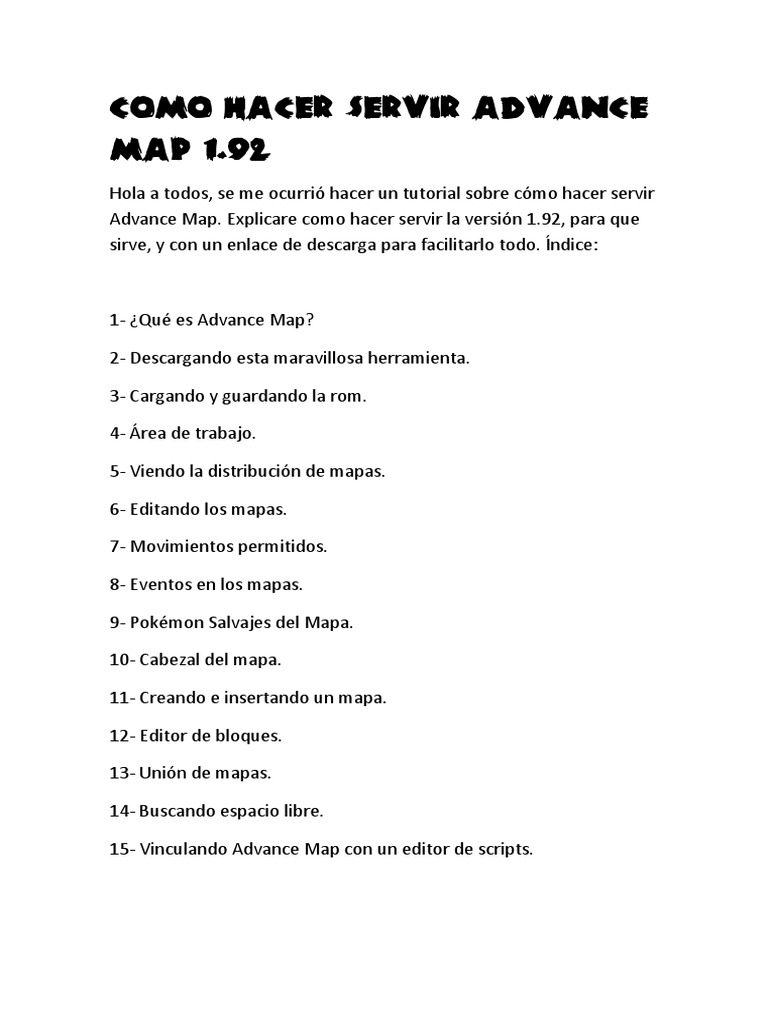 Tutorial de Advance Map 1.92 V2 | PDF | Point and Click | Memoria de ...