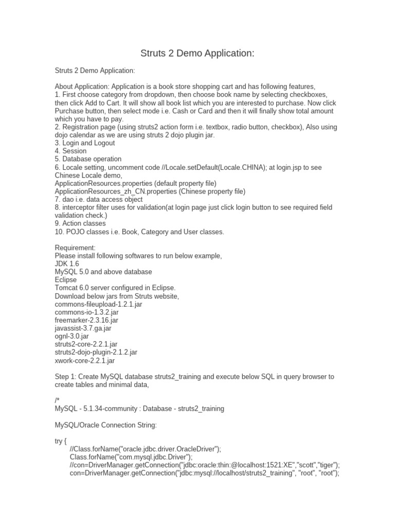 Struts 2 Bookstore | PDF | Java Server Pages | Html