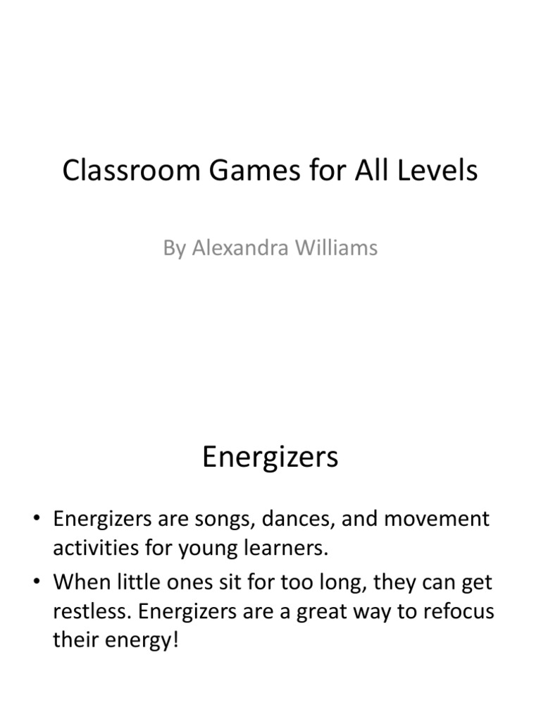 Engaging Classroom Games for Kids | PDF