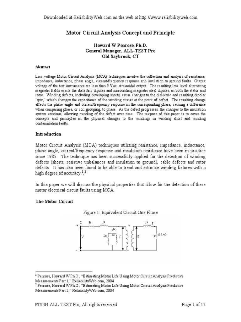 Motor Circuit Analysis Concept and Principle | PDF | Inductor | Transformer