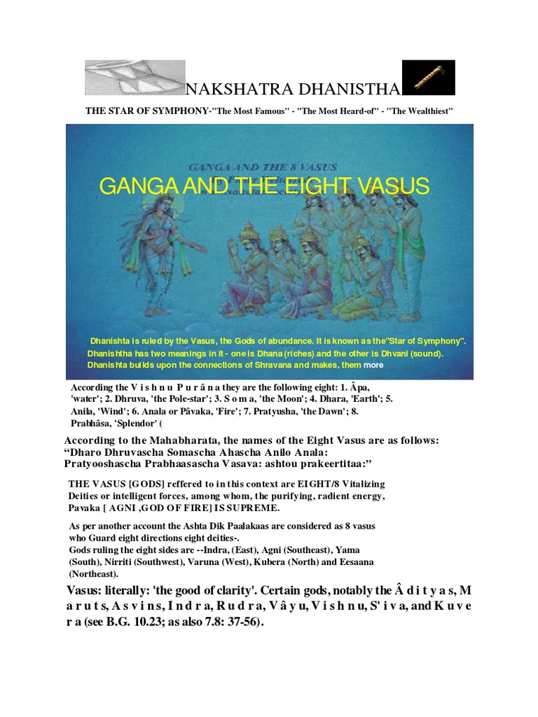 Nakshatra Dhanishta | PDF | Hindu Mythology | Religion And Belief