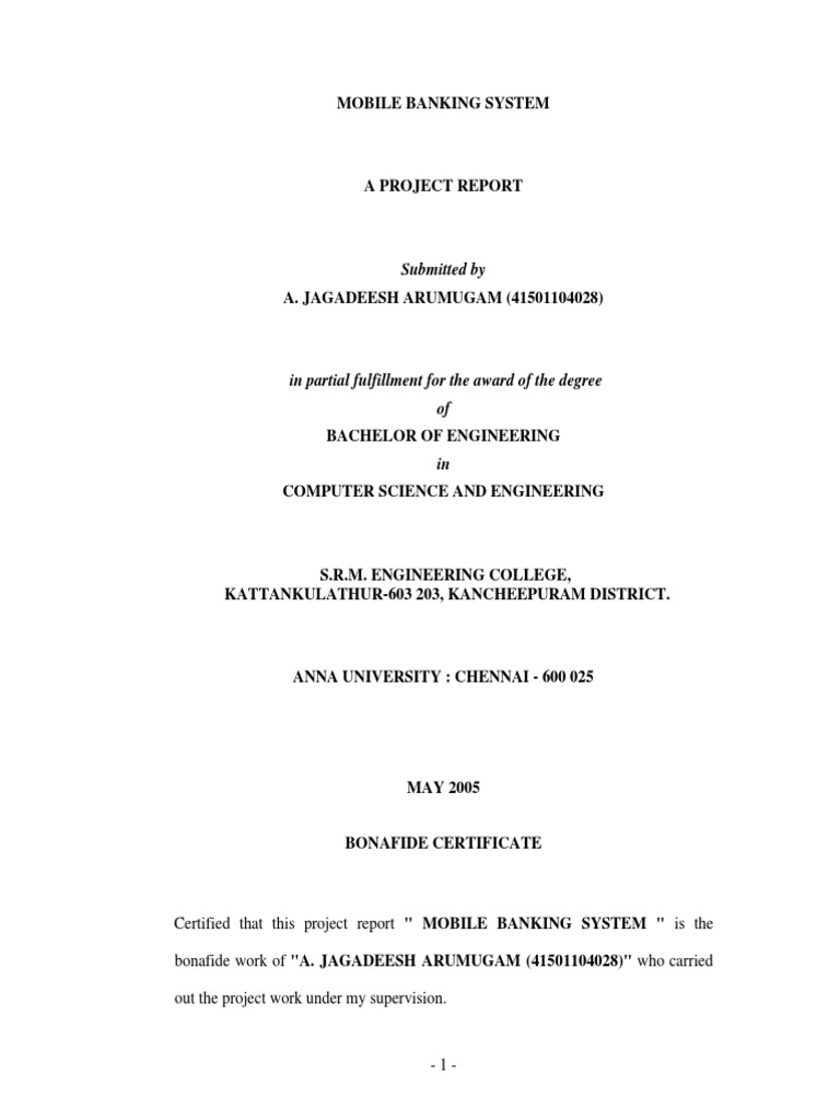 Mobile Banking System | PDF