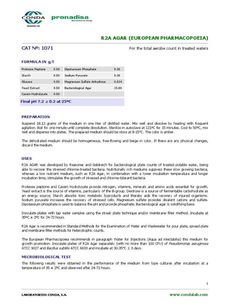 R2A Agar: A Nutrient-Poor Culture Medium for Recovering Stressed and ...
