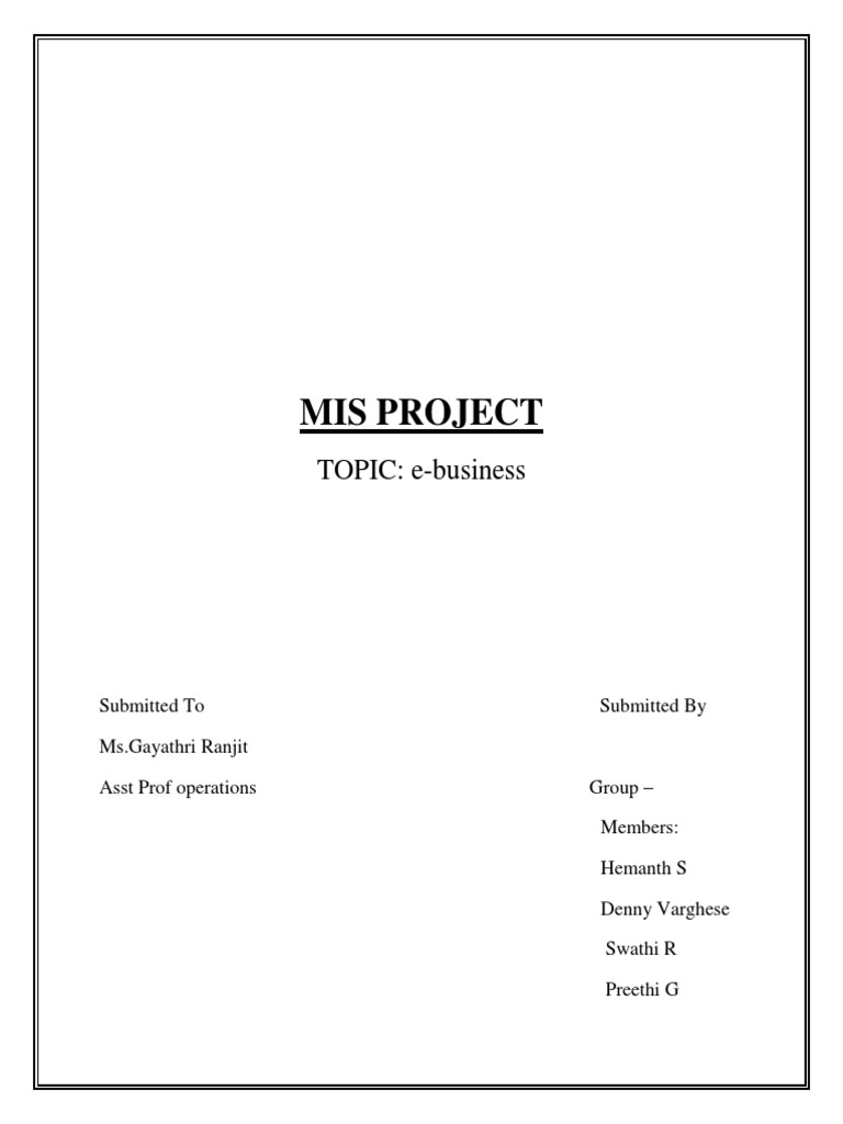 Mis Project (Mis 1) | PDF | E Commerce | Marketing