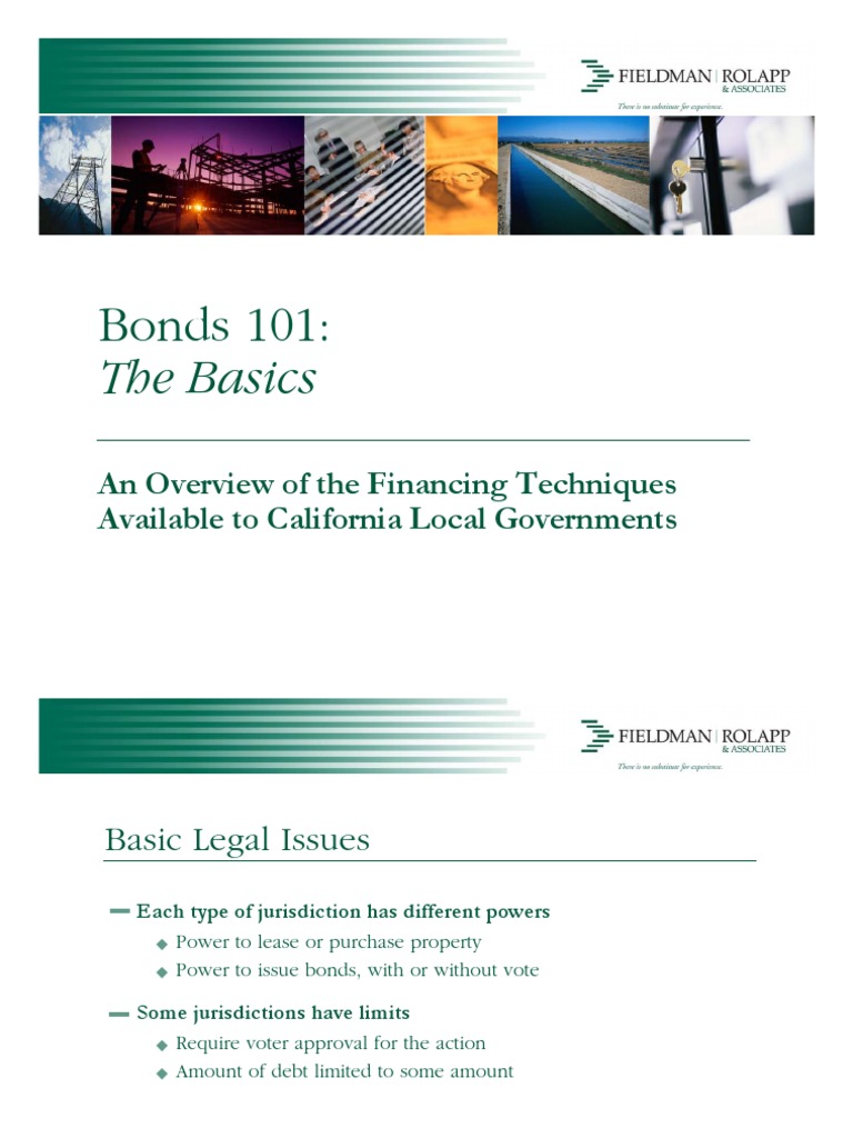 Bonds 101 | PDF | Revenue Bond | Finance & Money Management