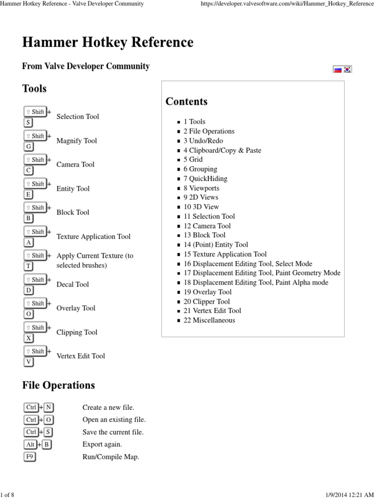 Hammer Hotkey Reference - Valve Developer Community | PDF | Keyboard Shortcut | Vertex (Geometry)