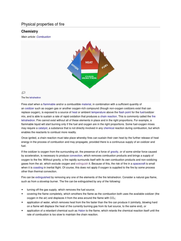 Properties of the Fire Tetrahedron | PDF | Fires | Combustion