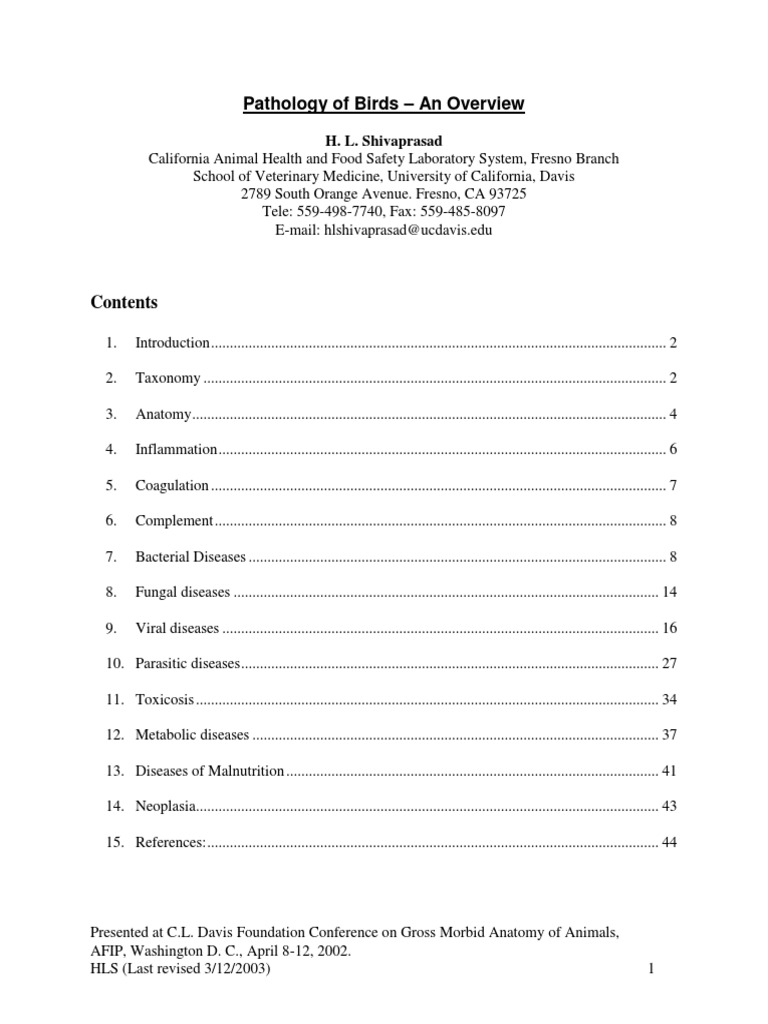An Overview of Avian Pathology: A Comprehensive Review of Diseases ...