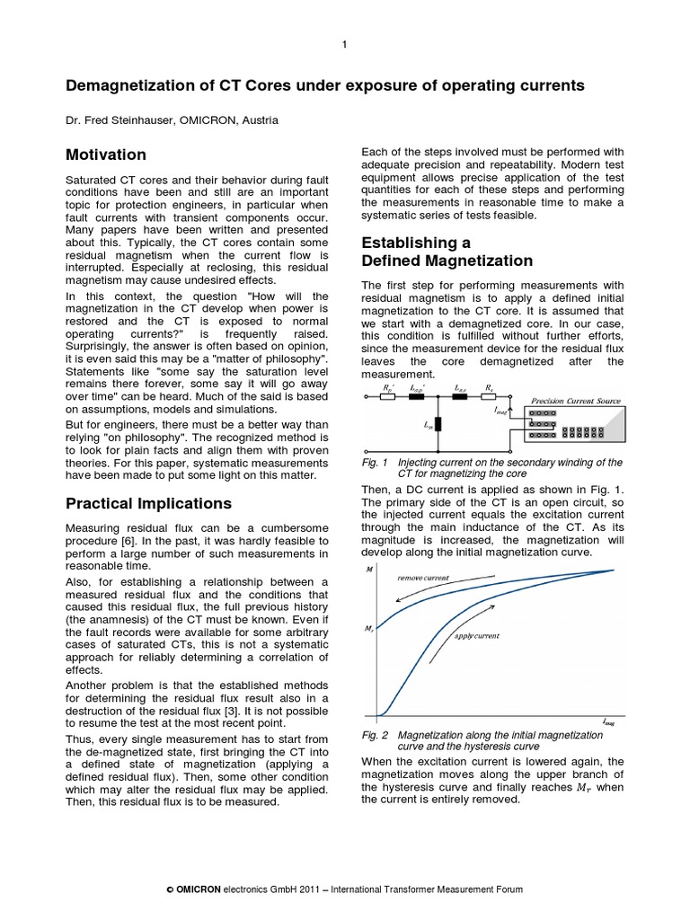 2012 09 PotM Demagnetization of CT Cores Under Exposure of Operating ...