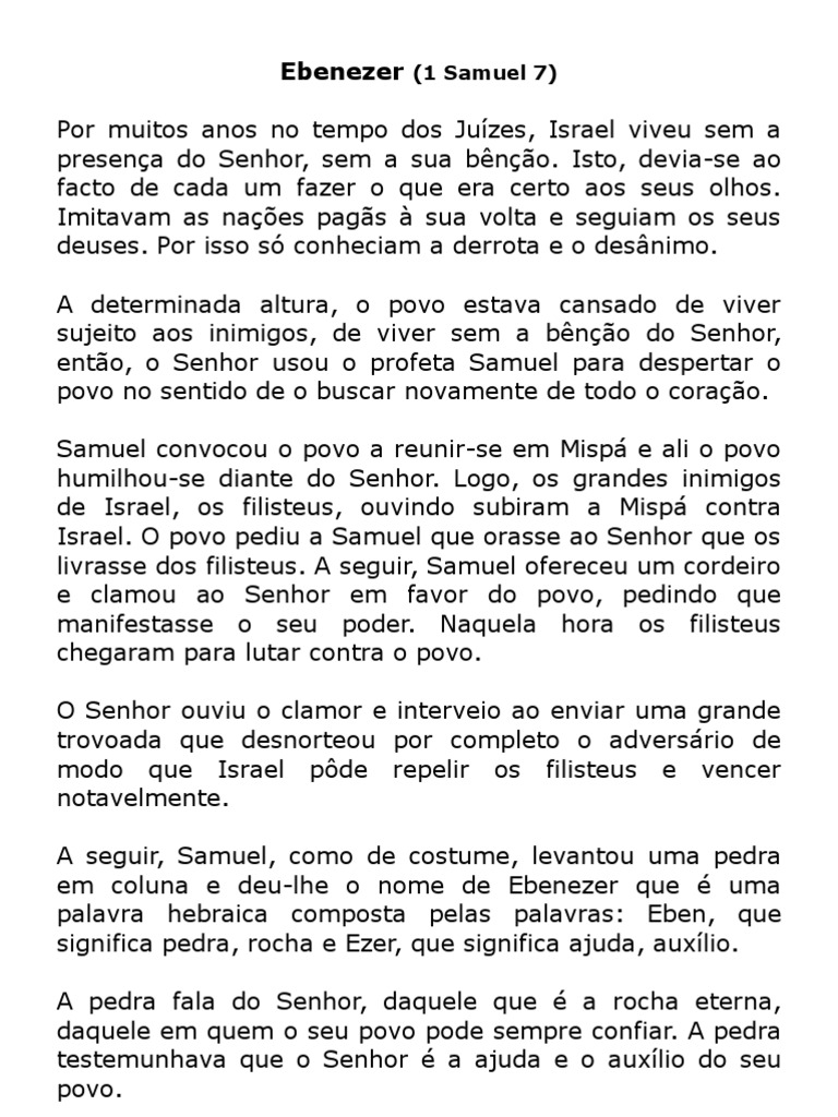 Ebenezer | PDF | Samuel | Bíblia