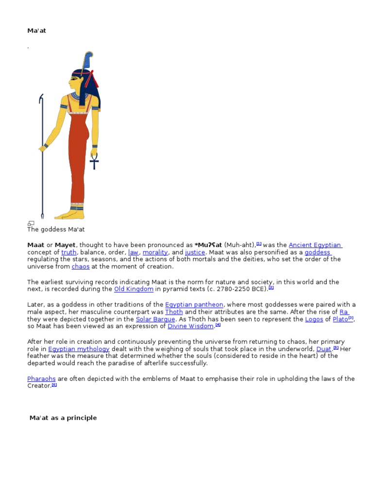 Ma'at | PDF | Ancient Egyptian Religion | Middle Eastern Mythology