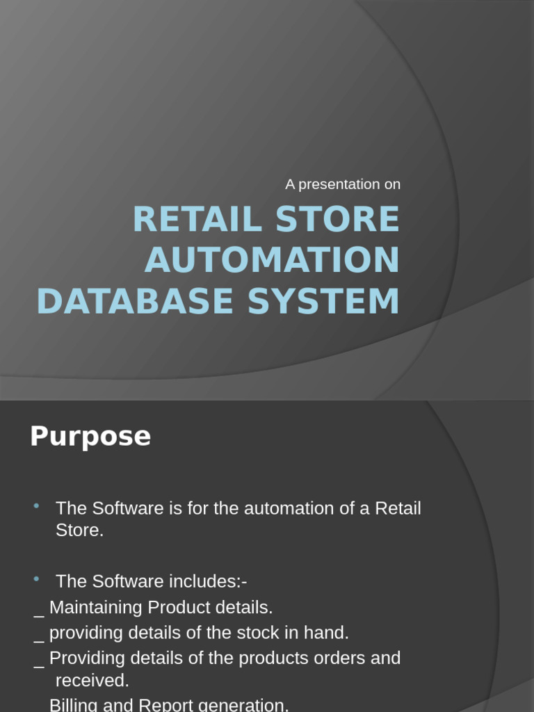 Retail Store Automation Database System | PDF | Microsoft Access ...