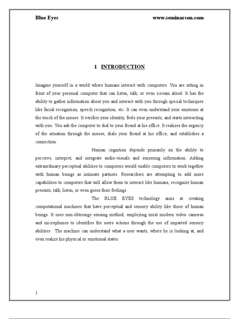 Blue Eyes | PDF | Analog To Digital Converter | Emotions