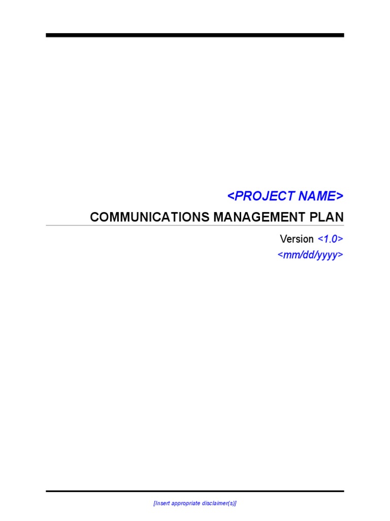 Communications Management Template | PDF | Business