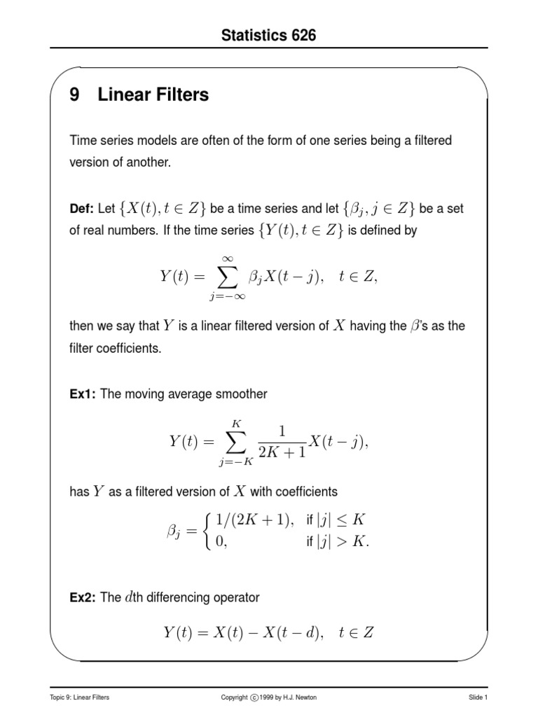 topic9 | PDF | Filter (Signal Processing) | Spectral Density
