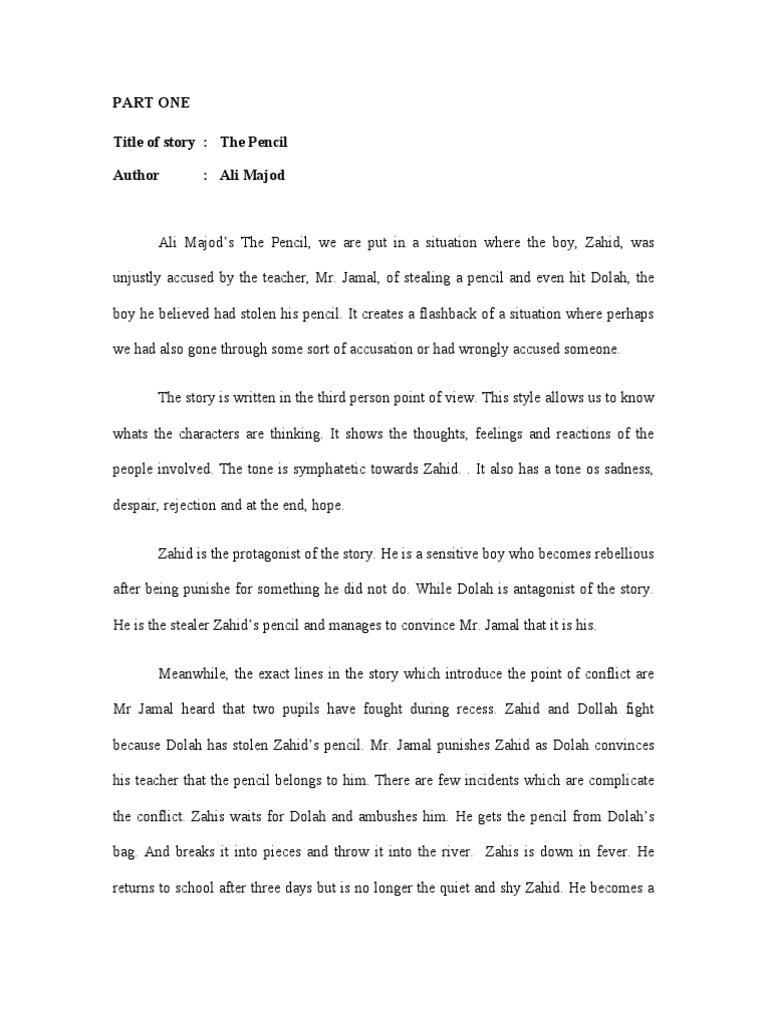 Part One Title of Story: The Pencil Author: Ali Majod | PDF