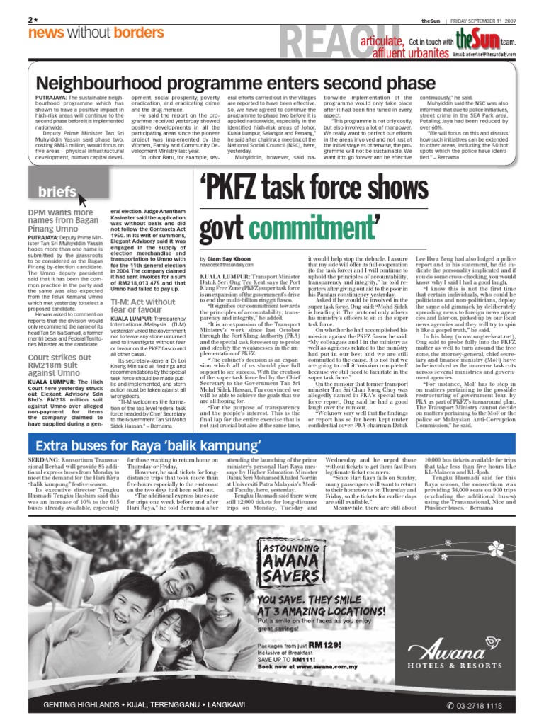 TheSun 2009-09-11 Page02 PKFZ Task Force Shows Govt Commitment | PDF ...