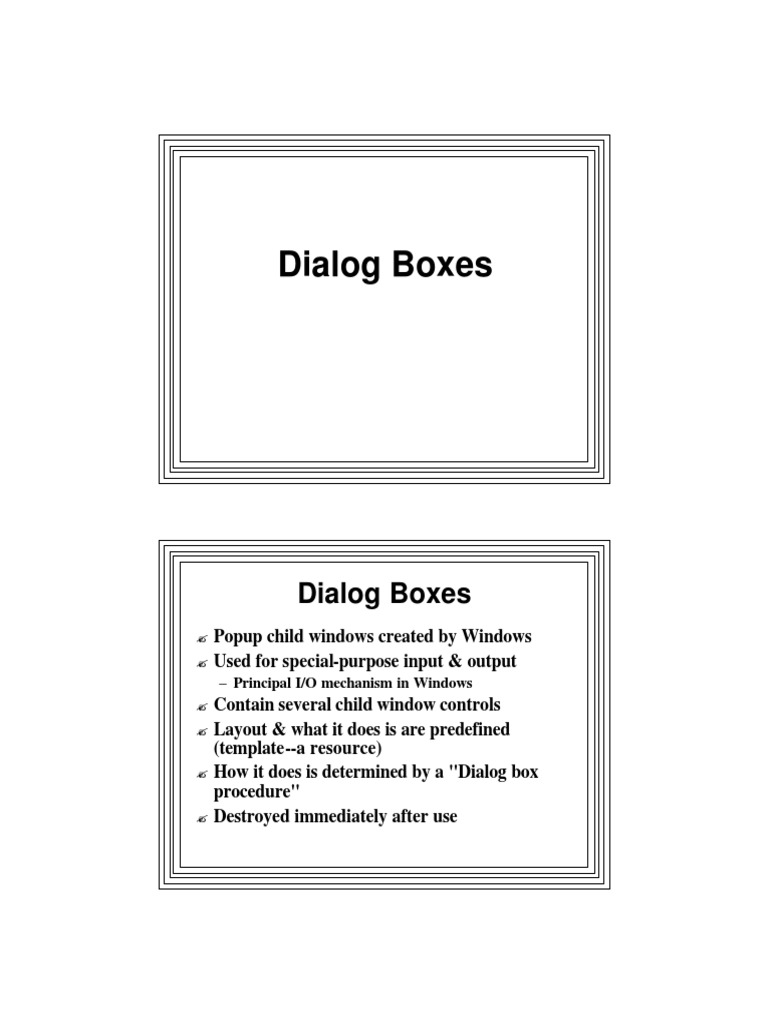 Dialog Boxes | PDF | Dialog Box | Software Development