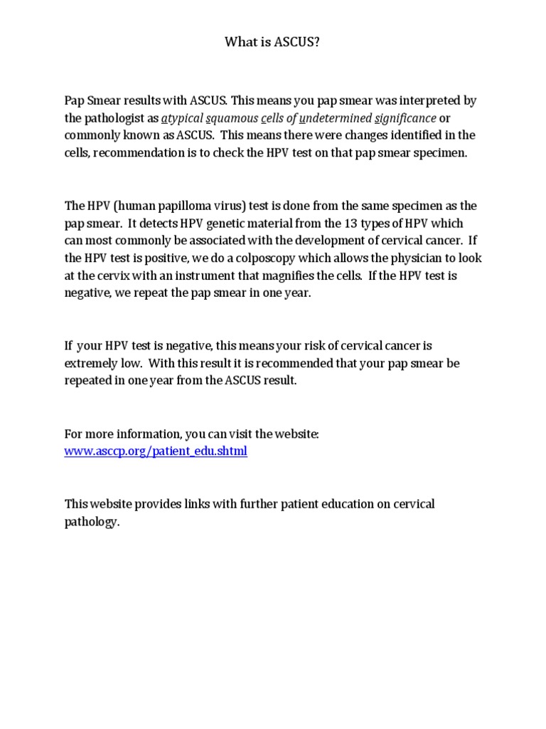 Understanding ASCUS Pap Smear Results and the Importance of HPV Testing ...