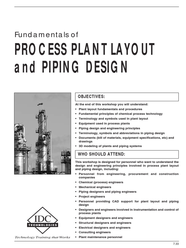Fundamentals of Process Plant Layout and Piping Design | Design | Pipe ...