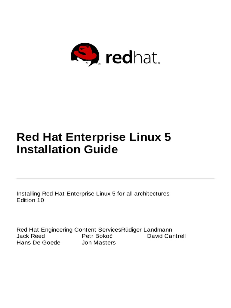 Red Hat Enterprise Linux 5 Installation Guide en US | PDF