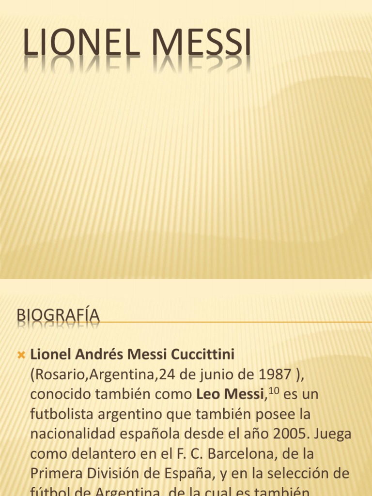 Lionel Messi | PDF | Deportes y actividades al aire libre | Estudios de ...