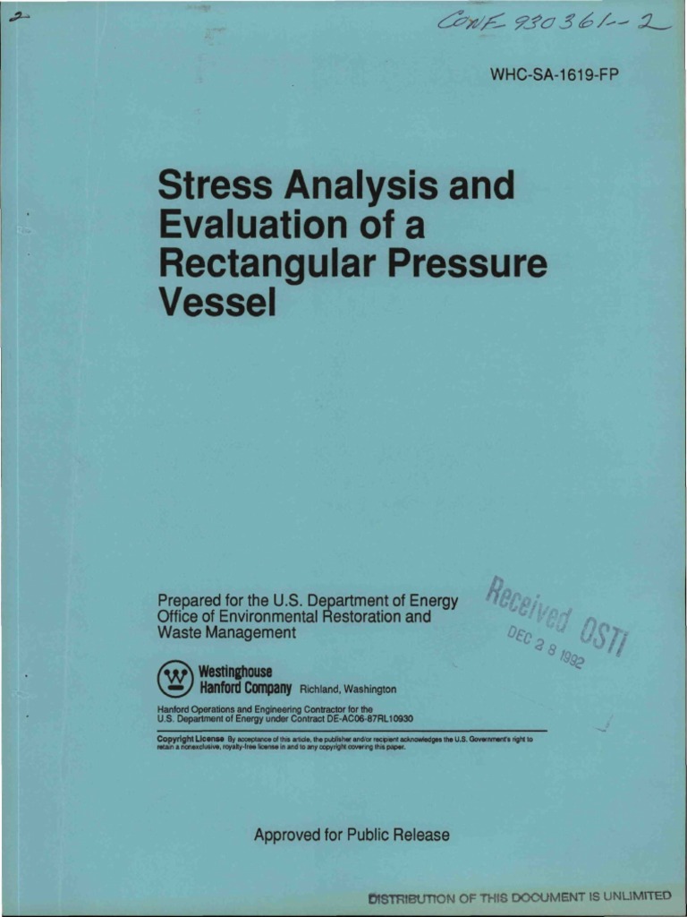 Stress Analysis and Evaluation of A Rectangular Pressure Vessel | PDF ...