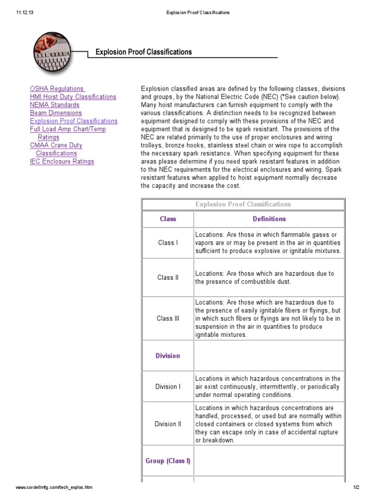 Explosion Proof Classifications | PDF | Chemical Substances | Chemistry